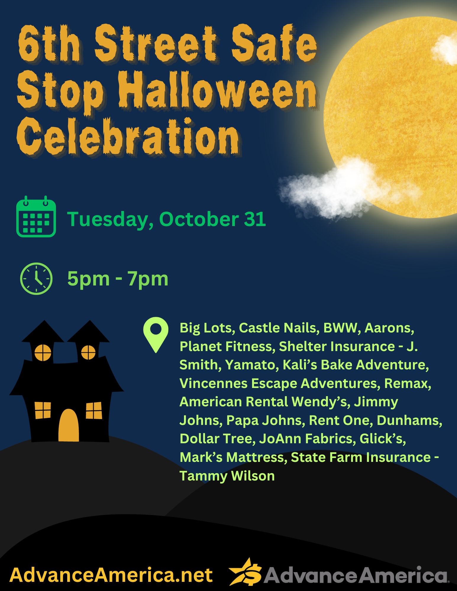6th Street Safe Stop Halloween Celebration - Vincennes/Knox County VTB